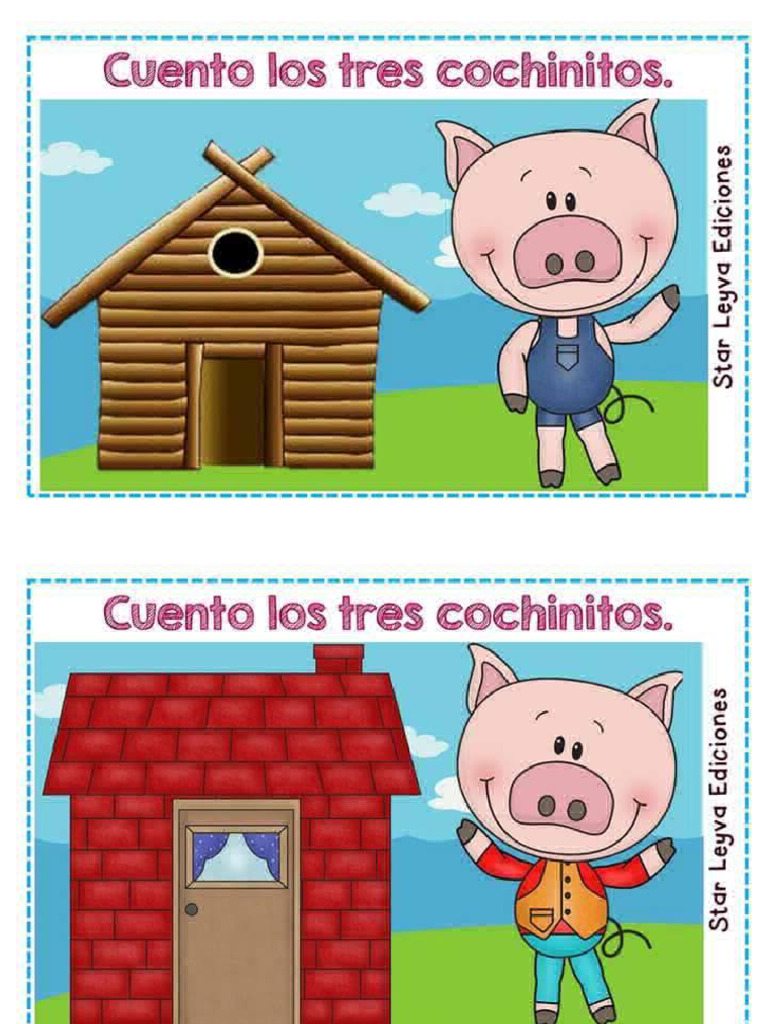 Los Tres Cochinitos Ilustrado Con Pictogramas Originales | PDF
