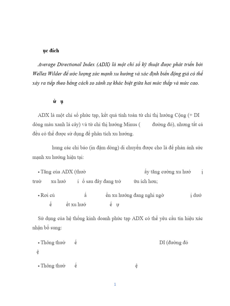 Bài 8 - Chỉ báo ADX | PDF