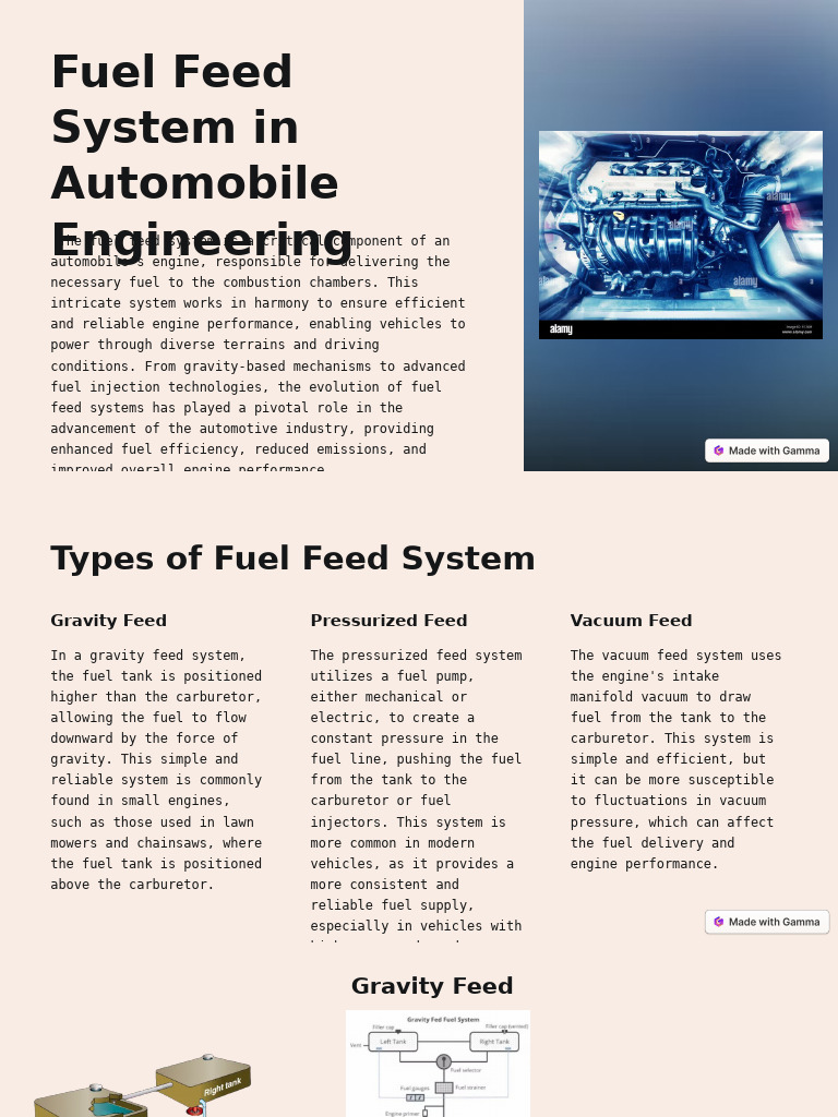 Fuel Feed Systems in Automotive Engineering | PDF | Carburetor | Engines