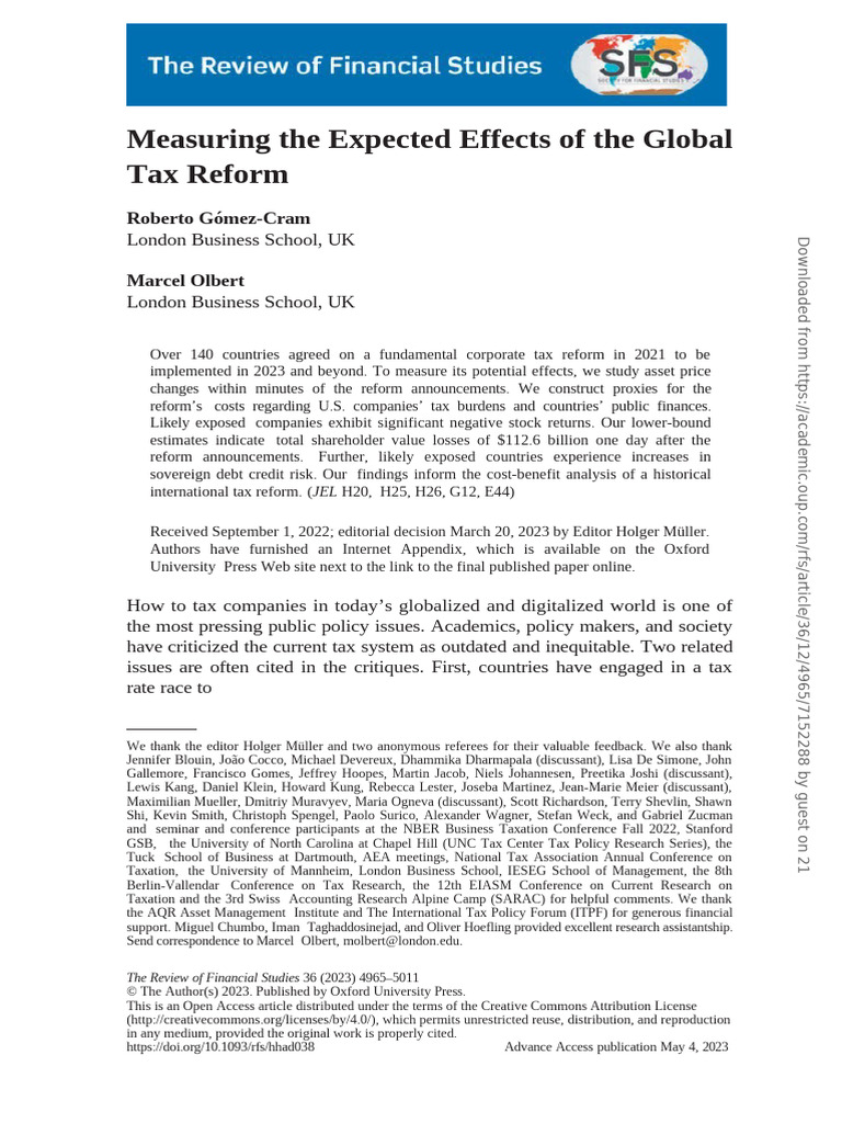 global tax reforms | PDF | Taxes | Multinational Corporation