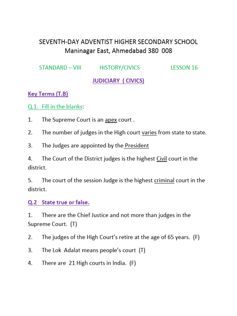 L-16 Judiciary ( Civics) | PDF | Supreme Court Of The United States | Writ