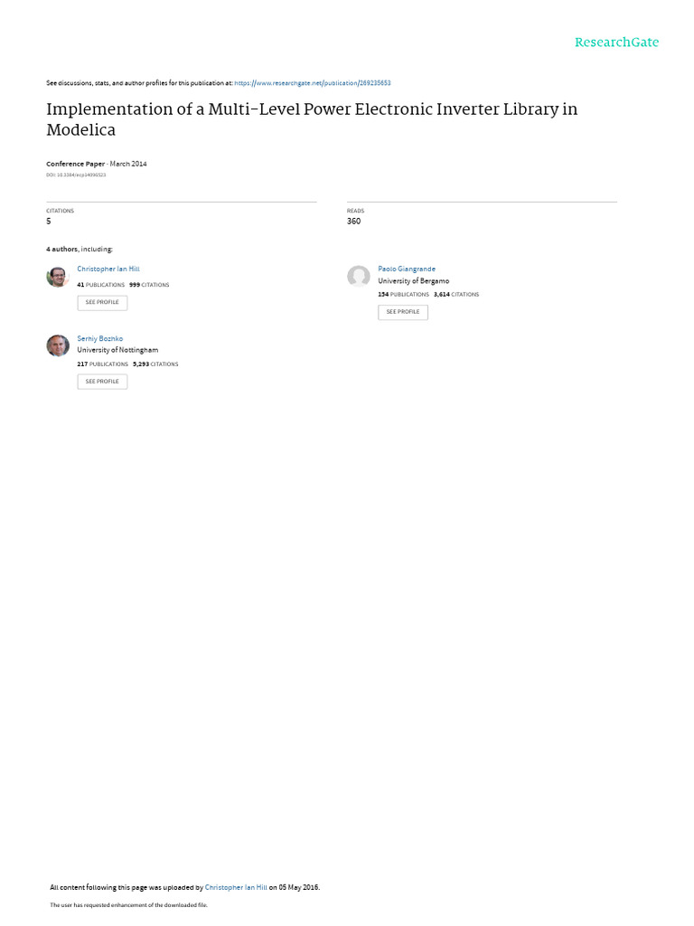 Implementation of A Multi-Level Power Electronic I | PDF | Power ...