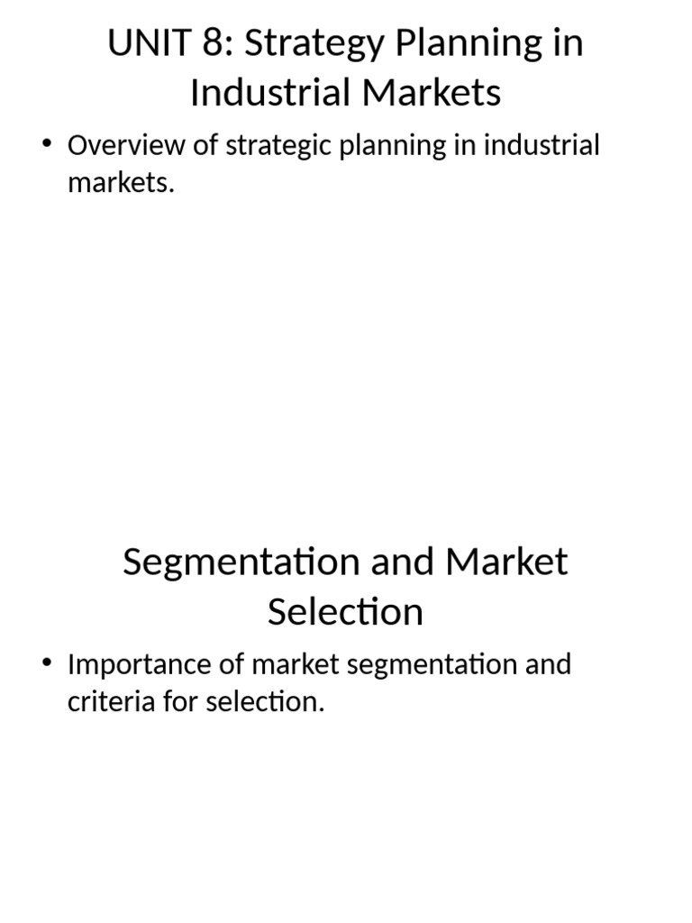 Industrial Market Strategy Planning Guide | PDF