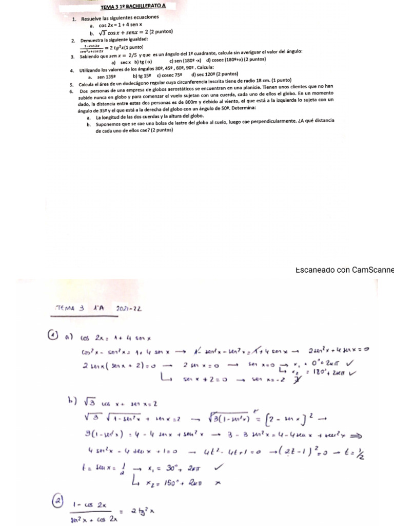 Control Tema 3 1A 2021-22 | PDF