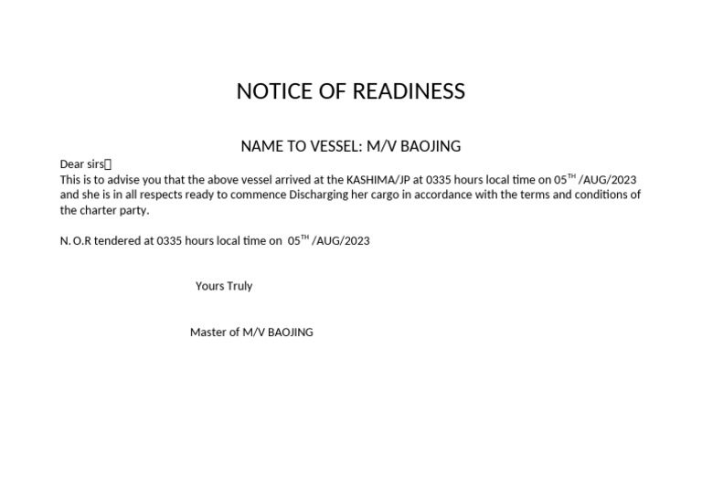 2320notice of Readiness | PDF
