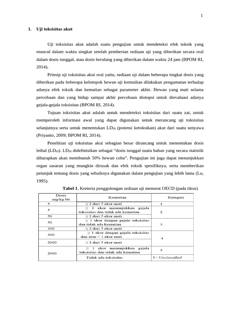 Uji Toksisitas & Karsinogenik pada Hewan | PDF
