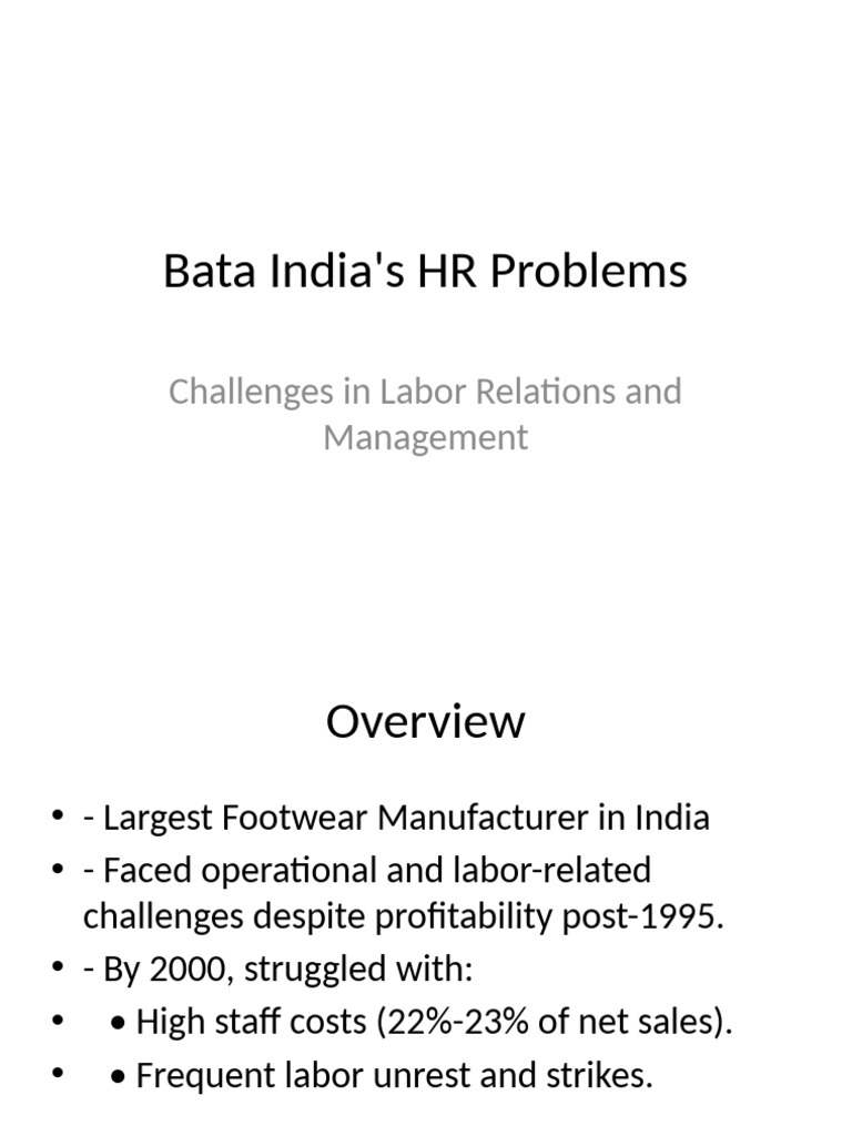 Bata India HR Problems Presentation | PDF