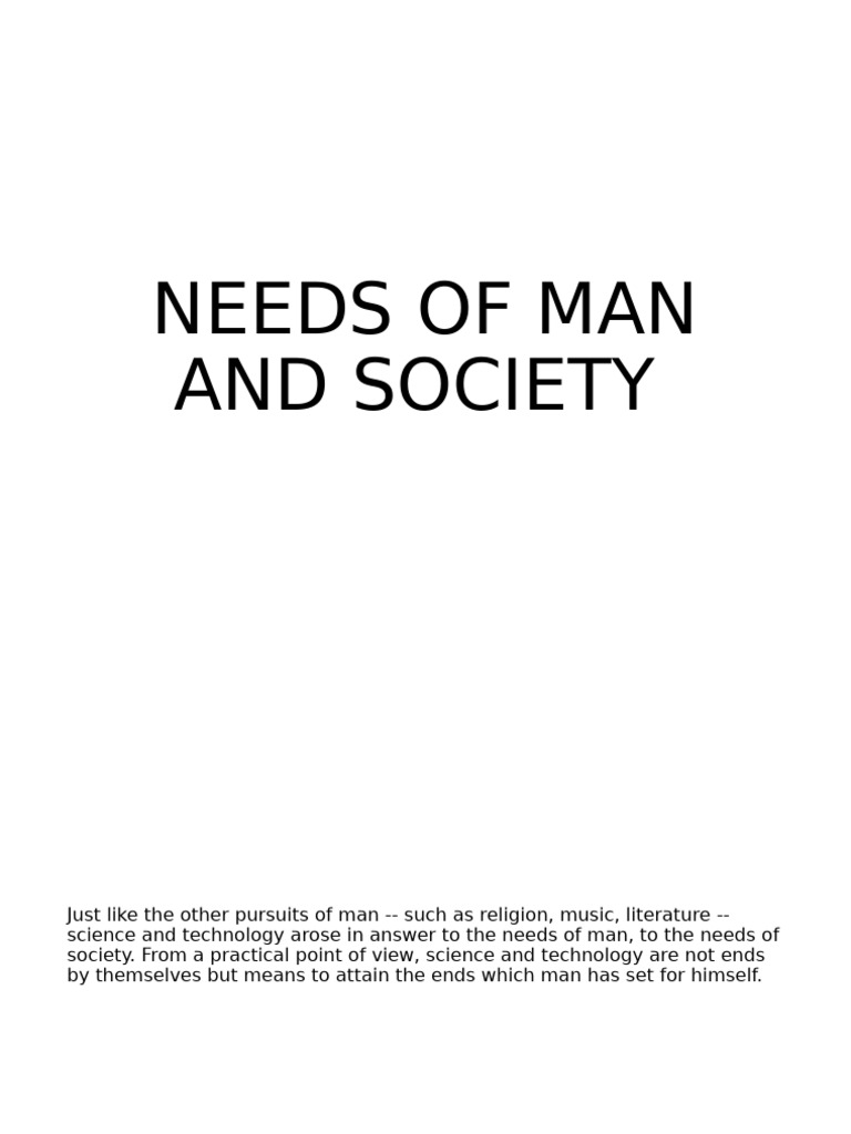 Needs of Man-Wps Office | PDF | Foods | Science