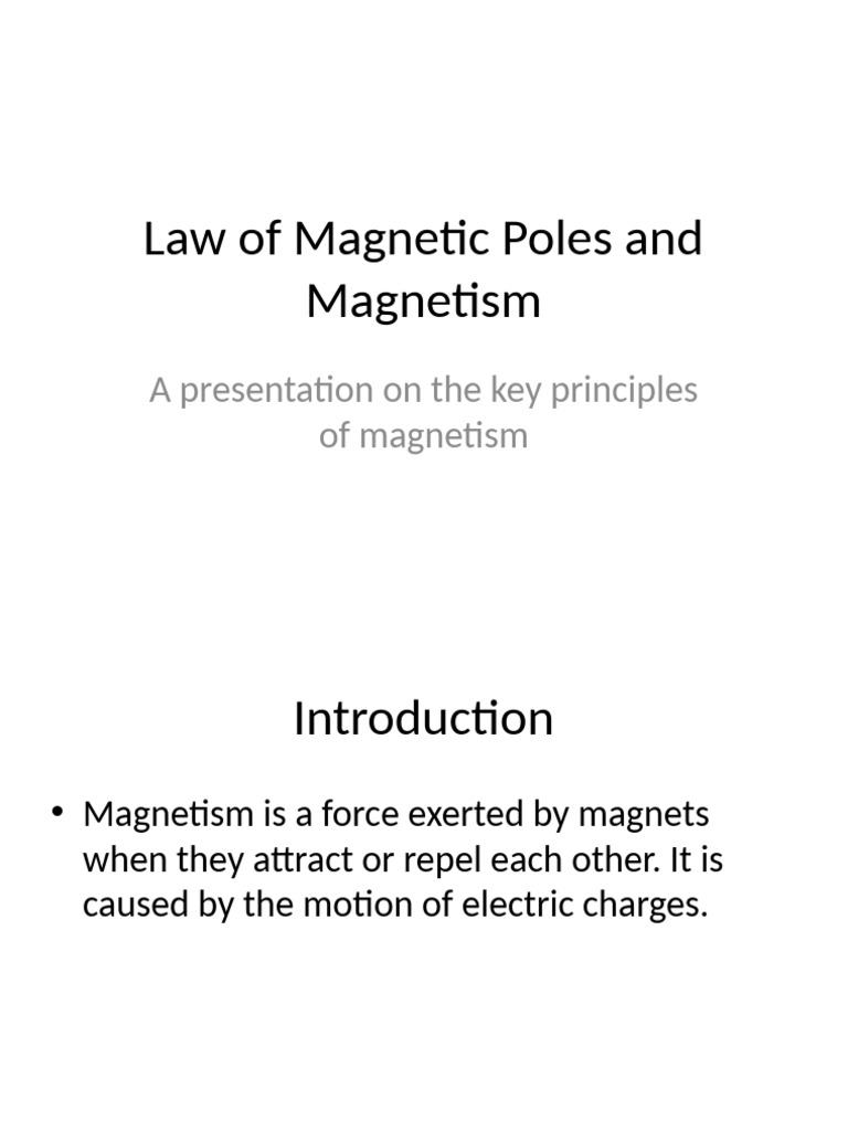 Law of Magnetic Poles Explained | PDF