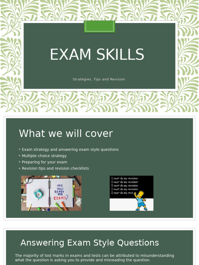 Exam Skills PPT Year 11 PE Sem 2 | PDF | Multiple Choice | Question