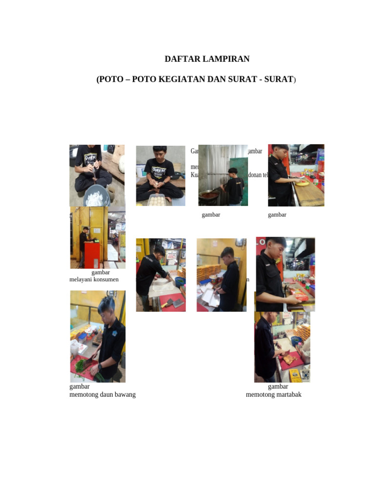 Lampiran Kegiatan Martabak dan Data Diri | PDF