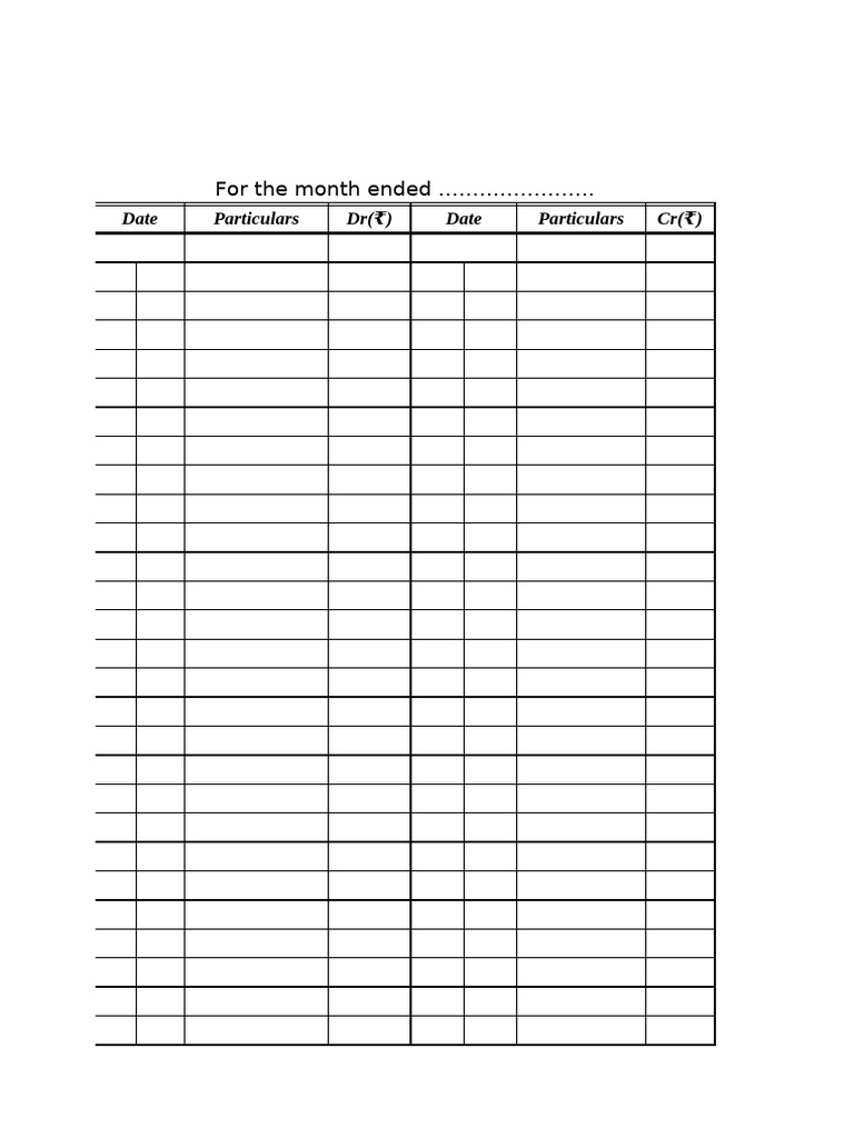 Two Column Cash Book Format | PDF