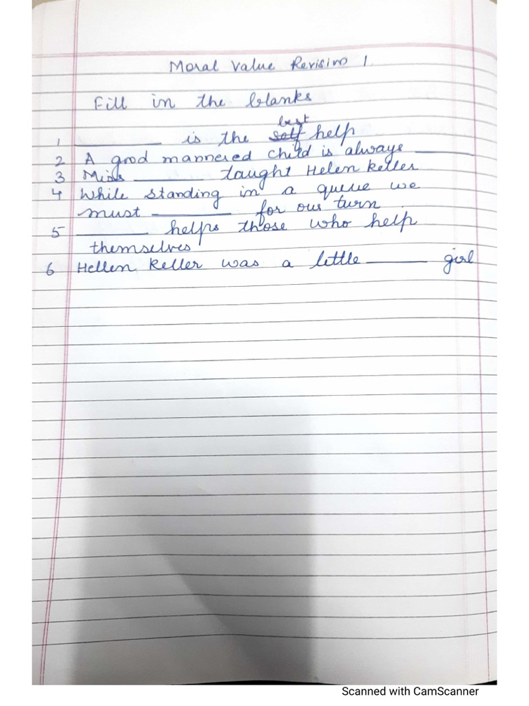 Moral Value Class3 Worksheets | PDF