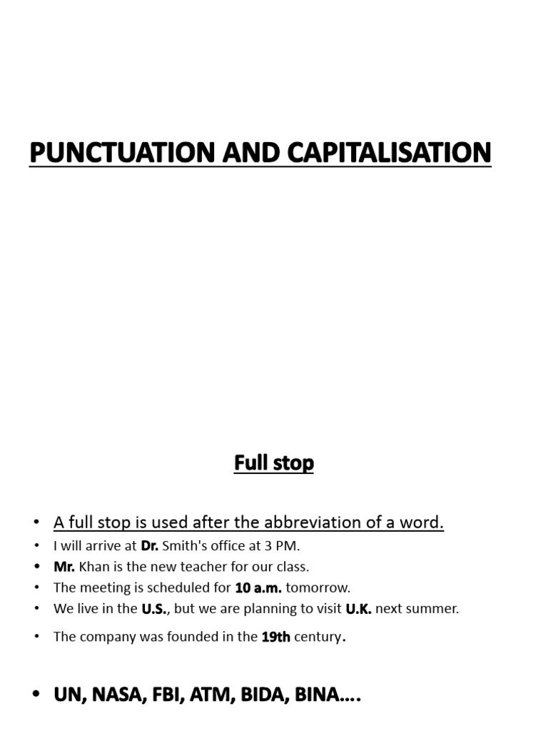 Punctuation and Capitalisation | PDF | Bangladesh