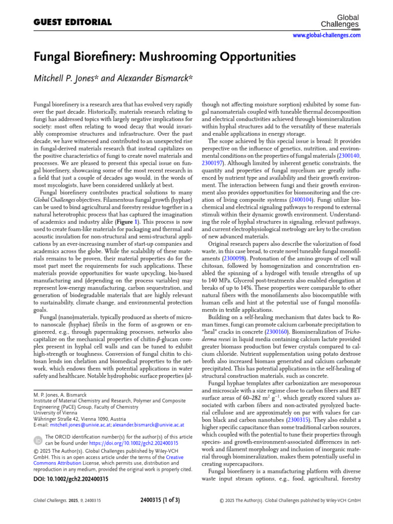 Fungal Biorefinery Mushrooming Opportunities | PDF | Fungus | Materials ...