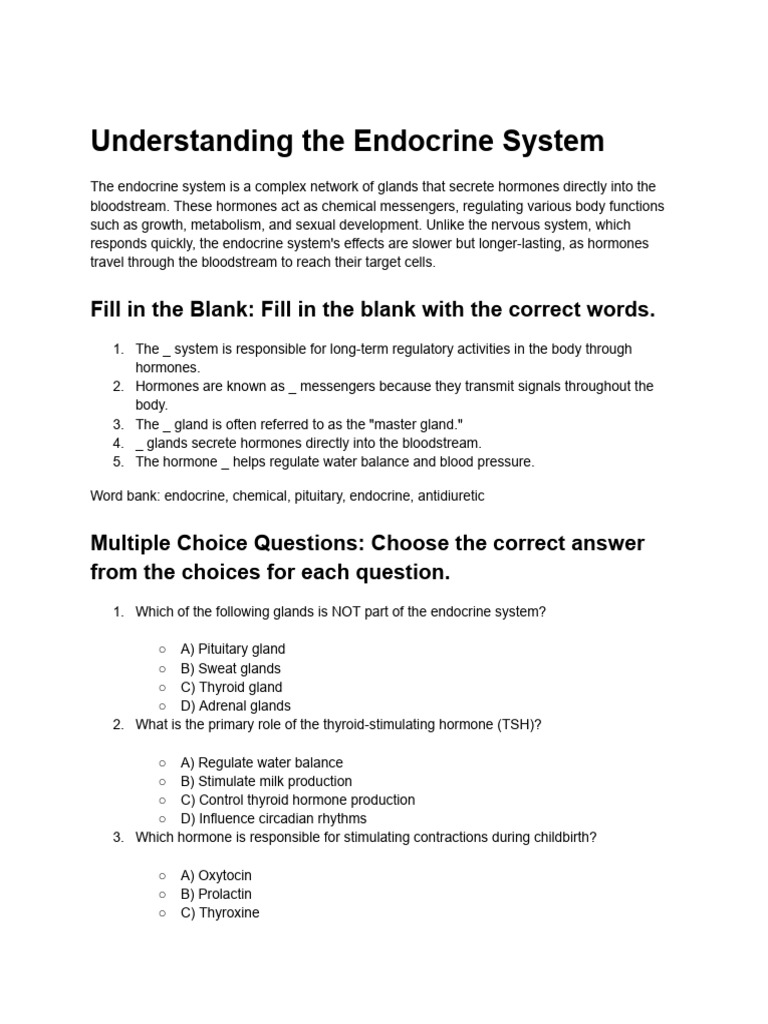 Endocrine System Overview and Functions | PDF | Endocrine System | Hormone