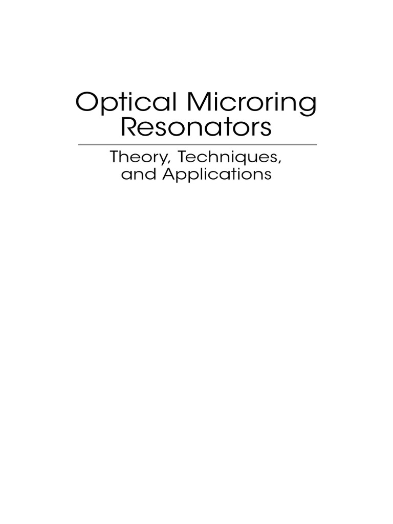 Optical Microring Resonators Overview | PDF | Waveguide ...