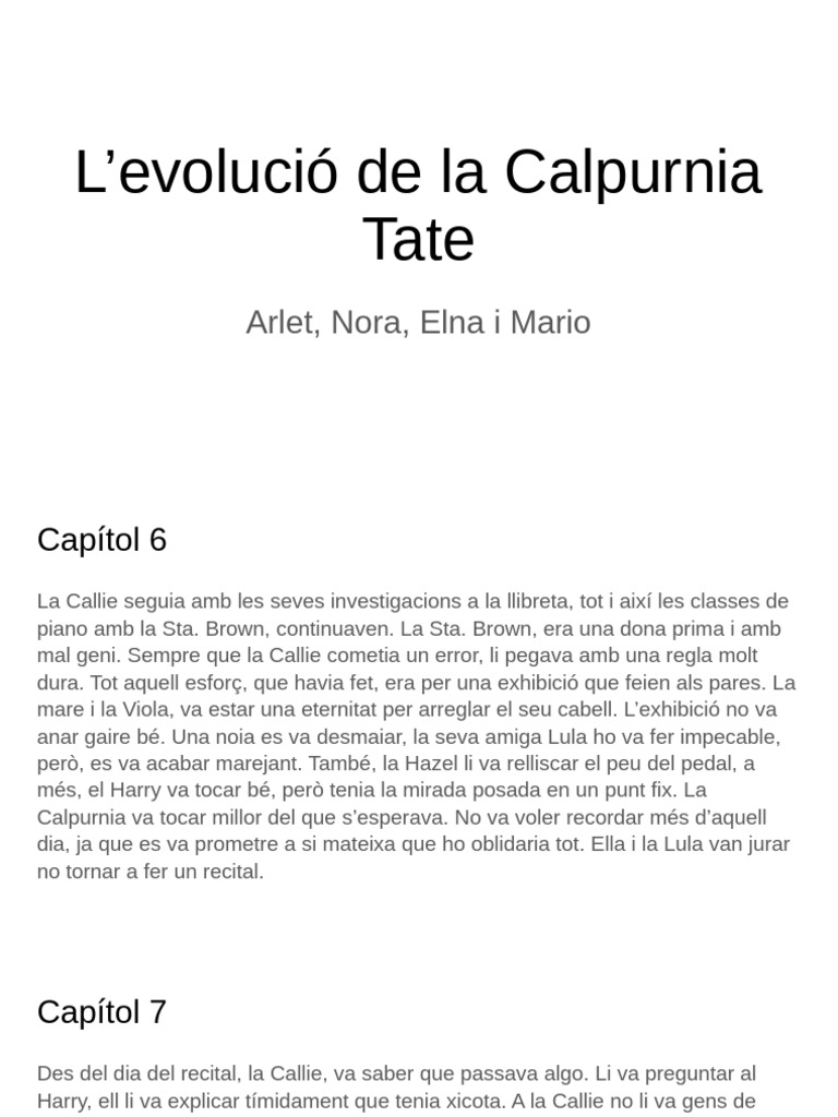 L'Evolució de La Calpurnia Tate | PDF