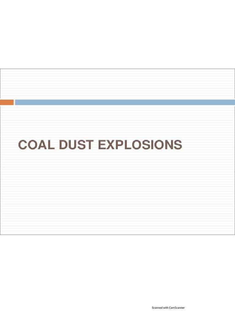 Coal Dust Explosion | PDF