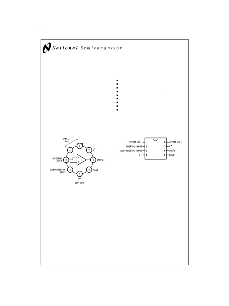 LM725 Operational Amplifier Overview | PDF | Amplifier | Operational ...