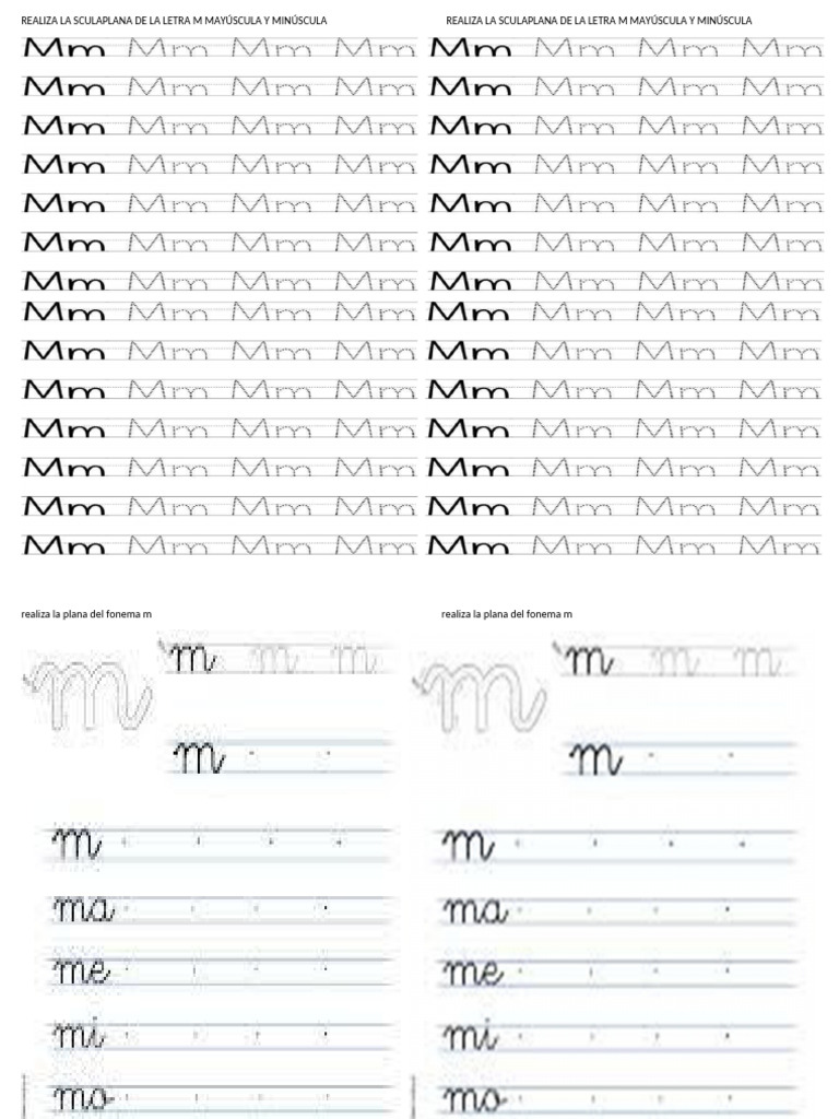 Realiza La Sculaplana de La Letra M Mayúscula y Minúscula | PDF