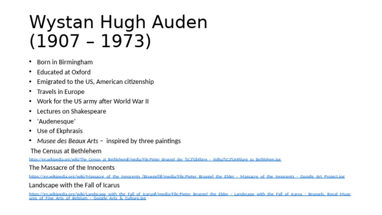 Wystan Hugh Auden | PDF
