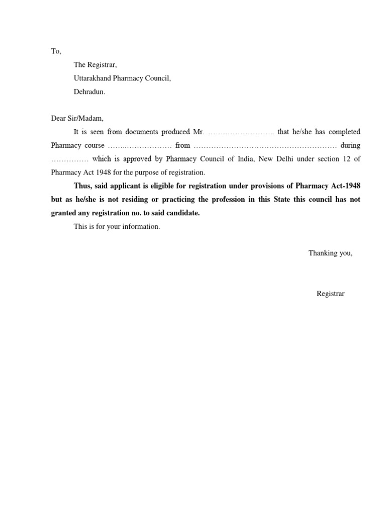 Format For Eligibility Certificate | PDF