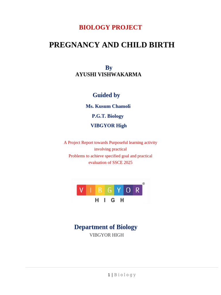 Biology Investigatory Project | PDF | Prenatal Development | Placenta