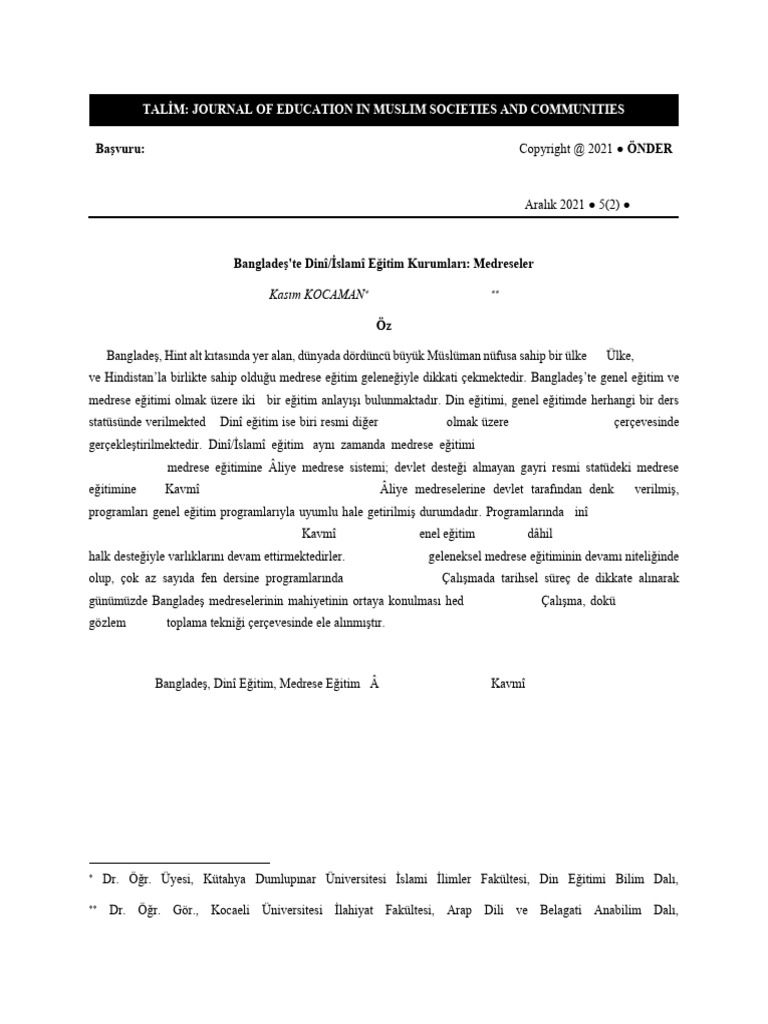 Banglade 'Te Din - Slam E Itim Kurumlar Medreseler[#1038402]-2139292 | PDF
