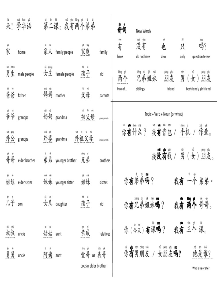 HS405 - Let's Learn Mandarin - Lesson 2 - Textbook Paper - 16.02.2025 | PDF