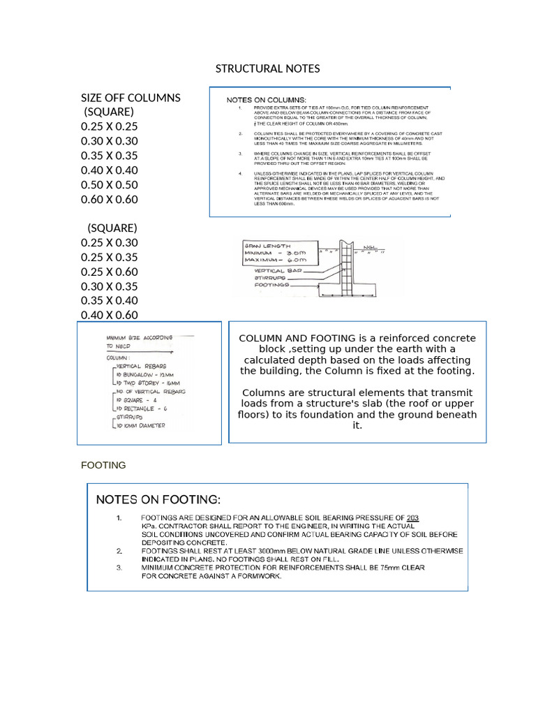 Structural Notes on Columns and Beams | PDF
