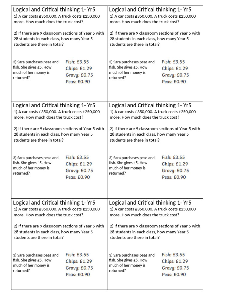 Logical and Critical Thinking 1 Yr 5 | PDF | John Dewey