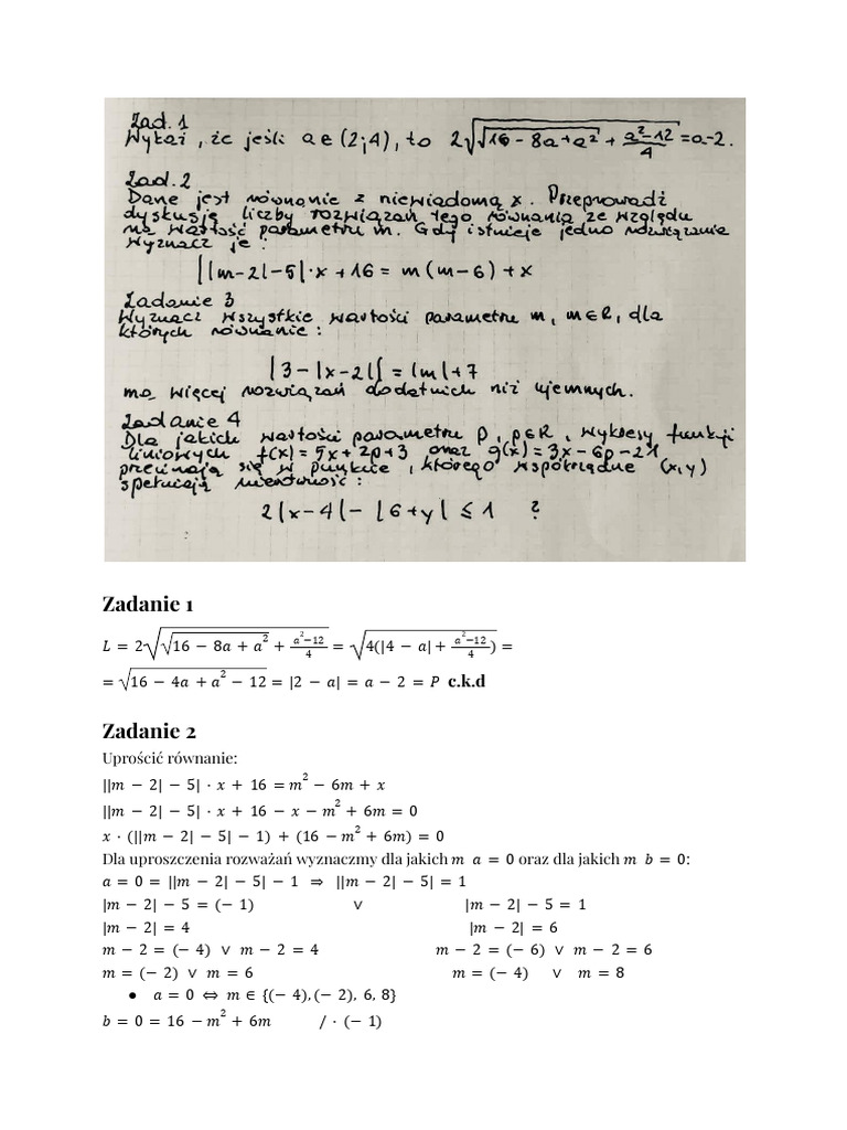 Sprawdzian matma 2 | PDF