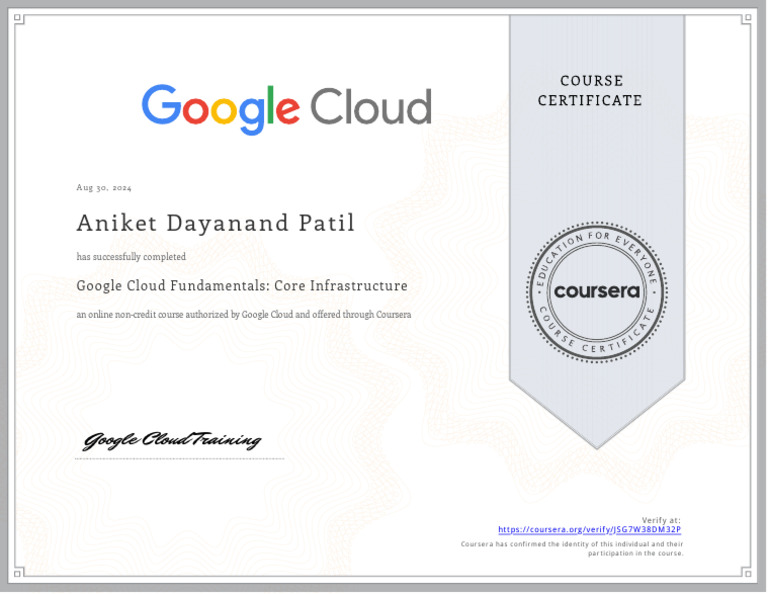 Google Cloud Certificate | PDF