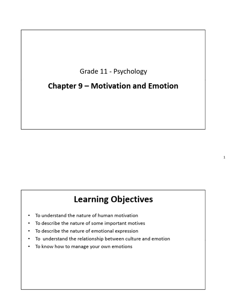 CH 9 Motivation and Emotion PPT 1738608263 | PDF | Motivational | Motivation