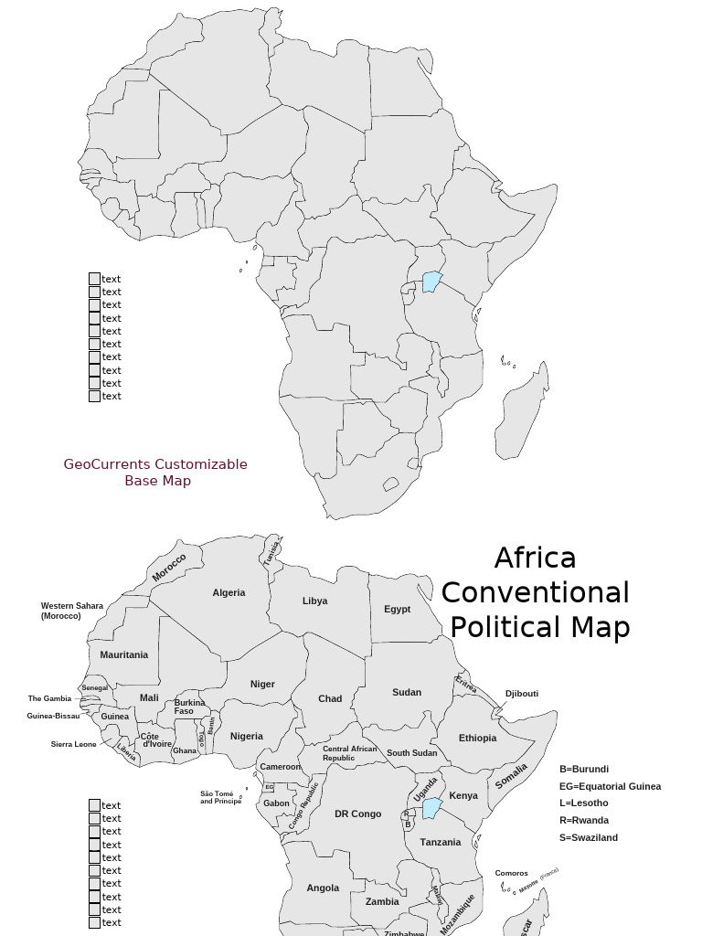 Customizable Africa Base Map Guide | PDF | Africa