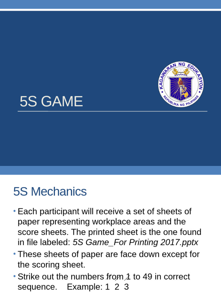 5S Game Mechanics 2017 | PDF