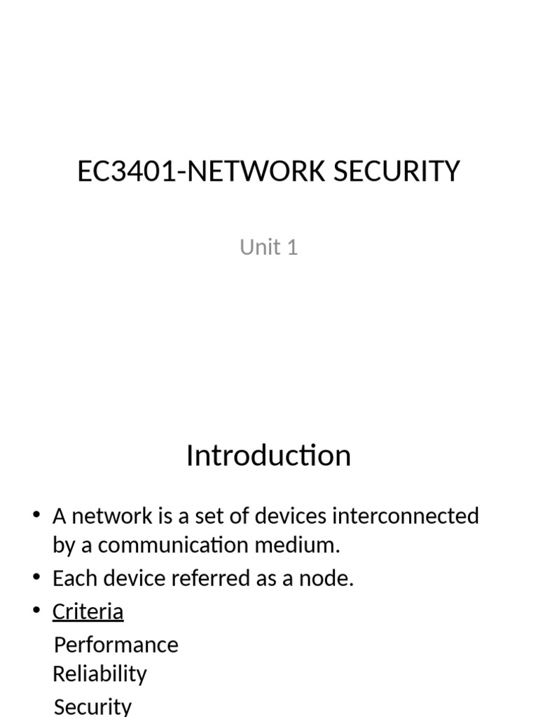 EC3401 Network Security Overview | PDF | Computer Network | Network ...