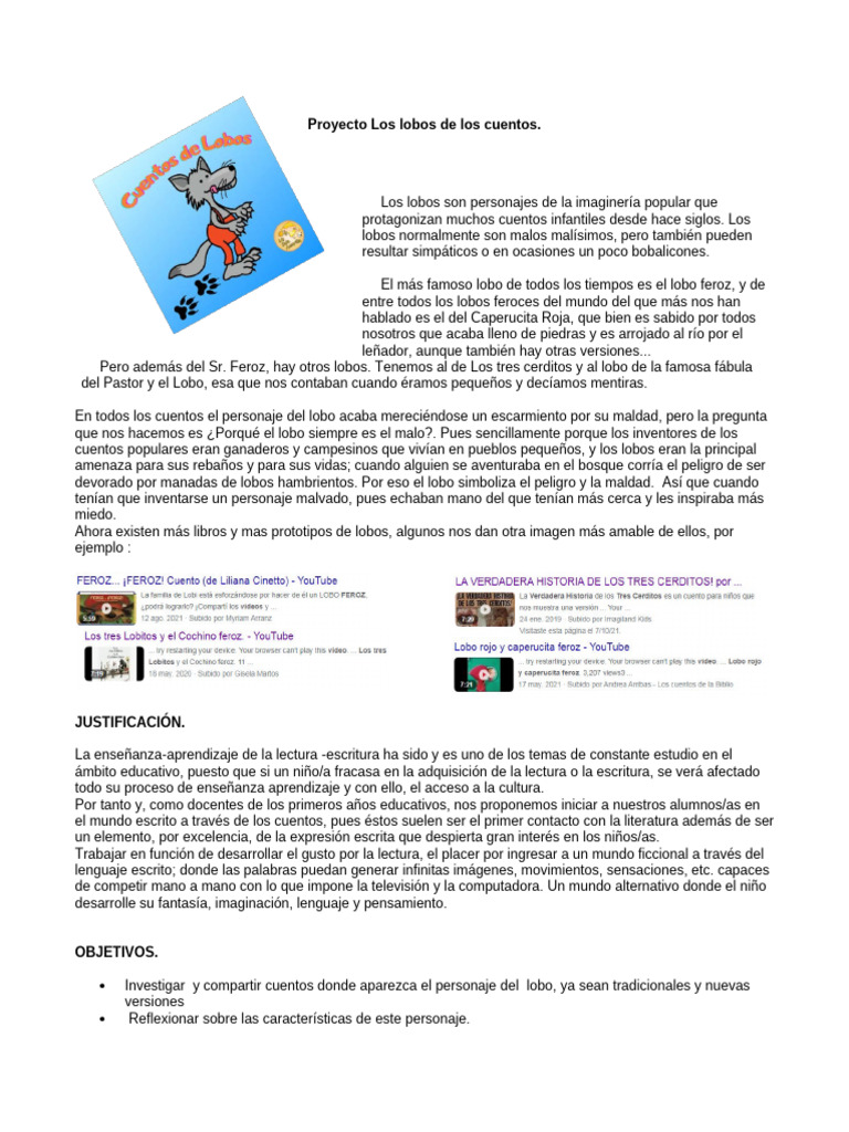 Los Lobos de Los cuentos08SECUENCIA | PDF | Enseñando | Cuentos