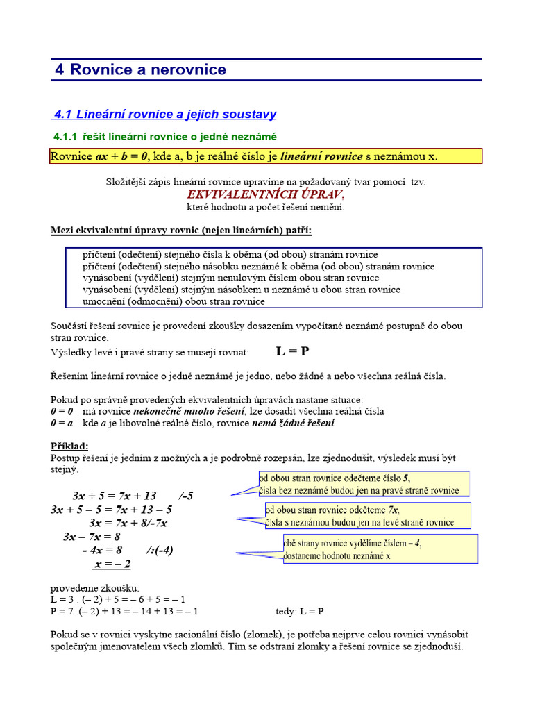 Rovnice A Nerovnice | PDF