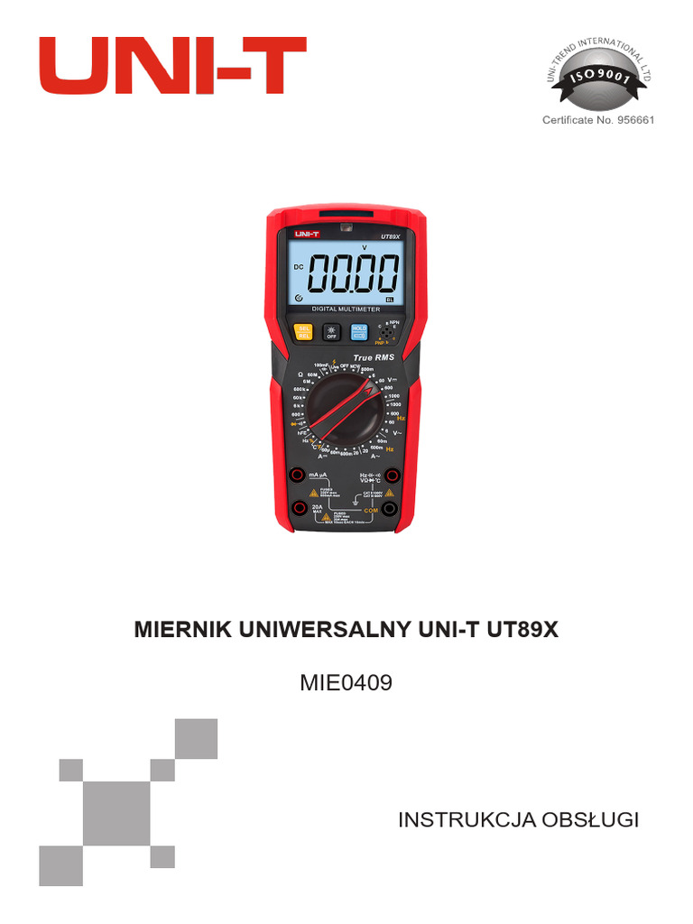 Miernik Uniwersalny Uni-T UT89X (MIE0409) - Instrukcja Obsługi PL | PDF