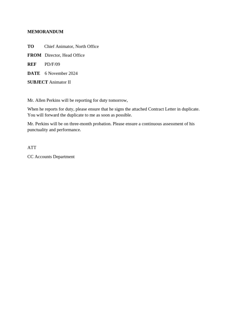 Block Style Memorandum Ex. 5.3.2 | PDF