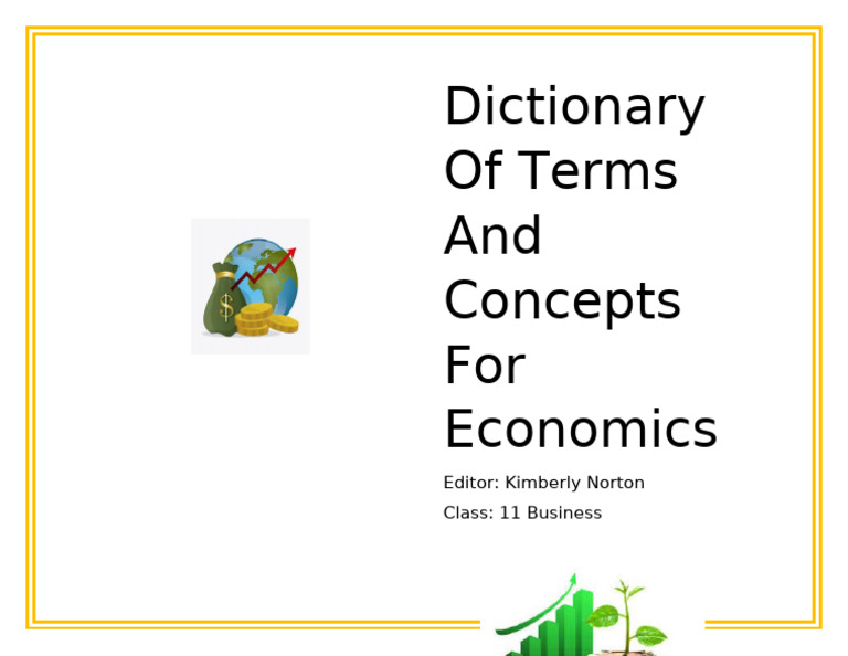 Dictionary of Terms and Concepts For Economics | PDF