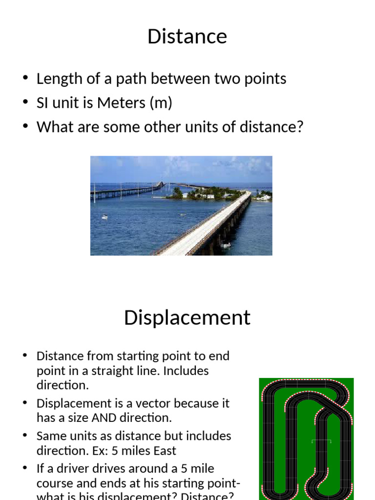 Distance and Displacement | PDF | Velocity | Speed