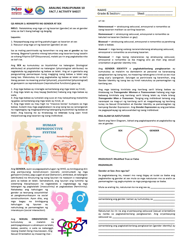 AP 10 Fact Activity Sheet Q3 Aralin 1 | PDF