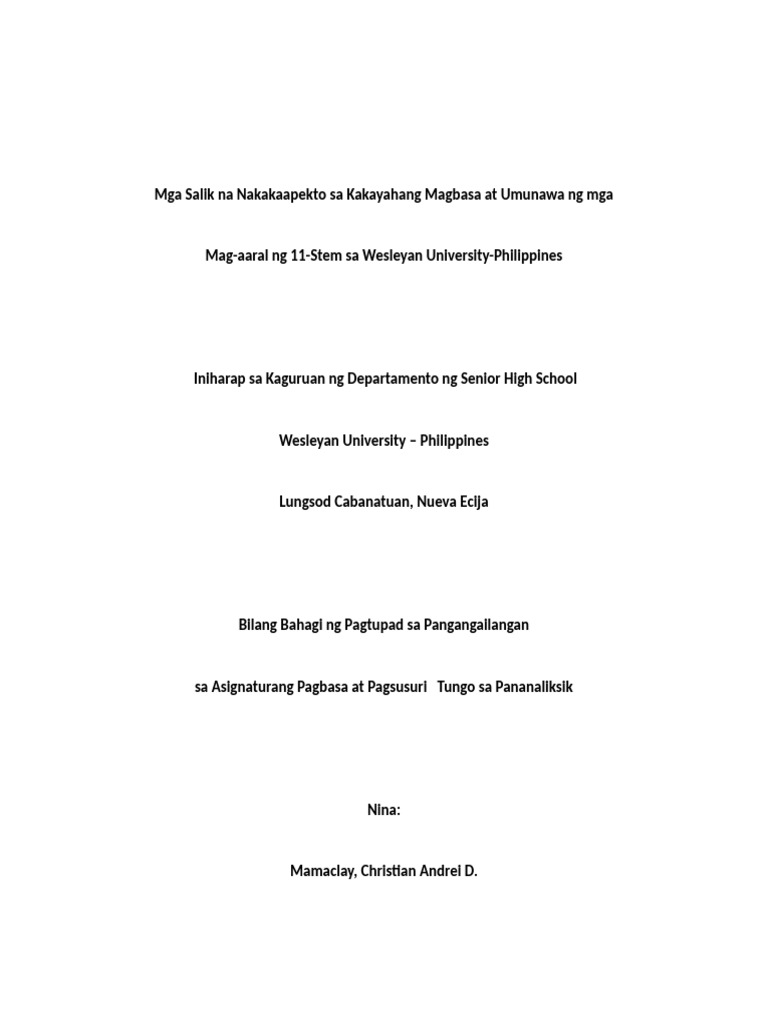 Pagbasa at Pagsuri | PDF