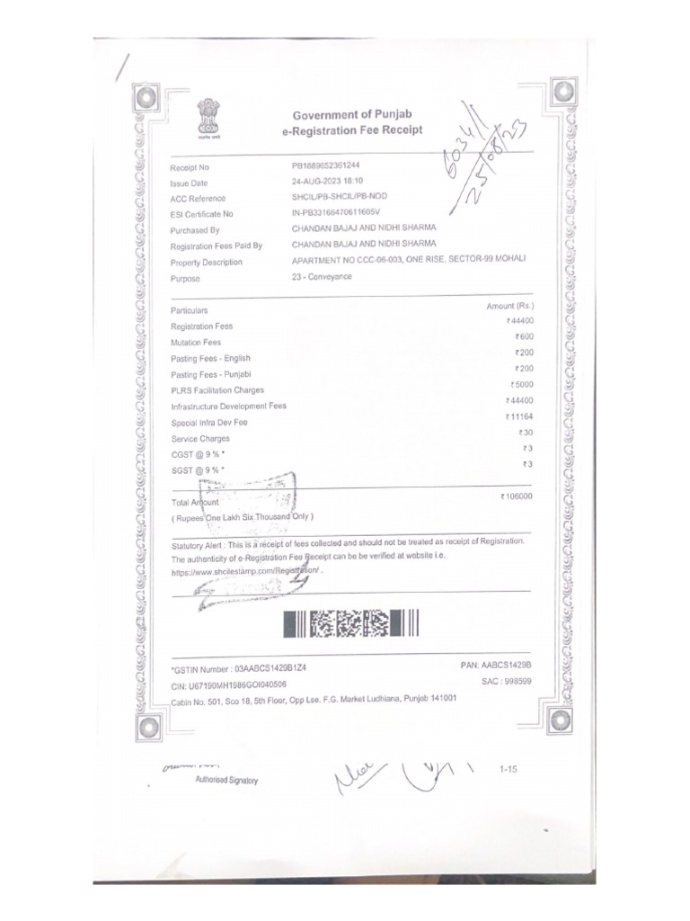 Receipt No | PDF