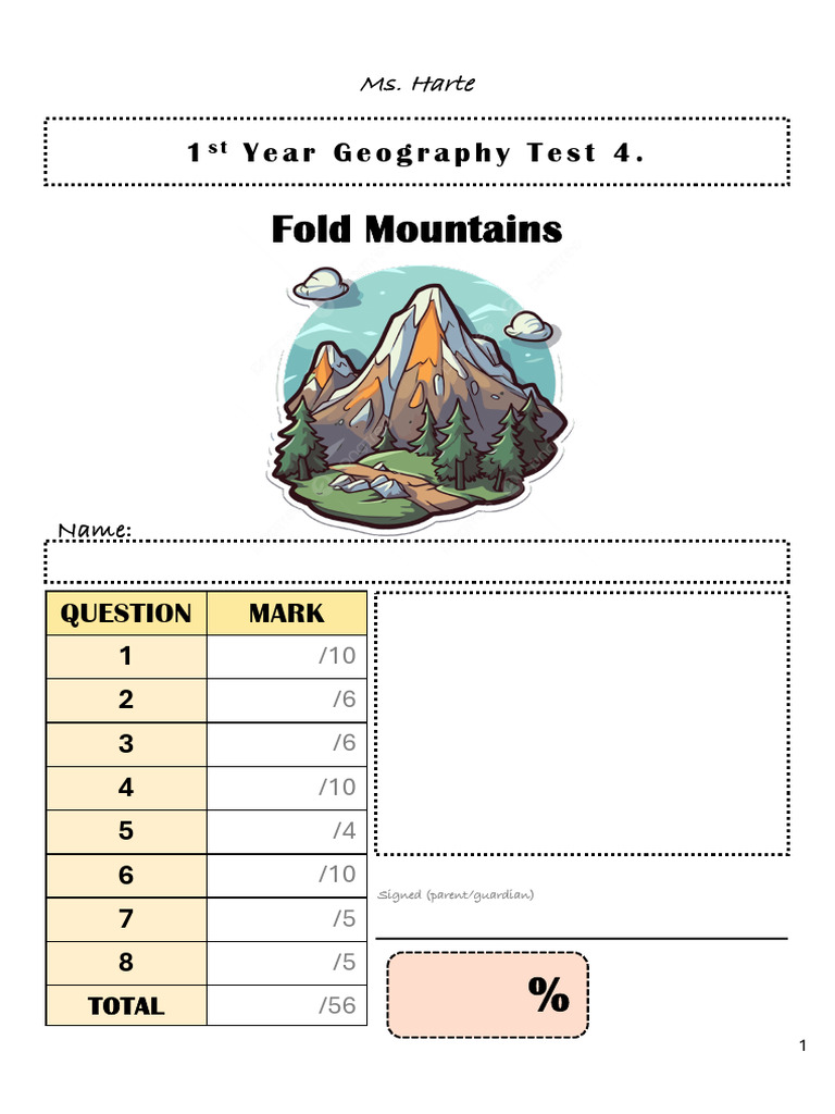 fold mts test 2 | PDF | Plate Tectonics | Mountains