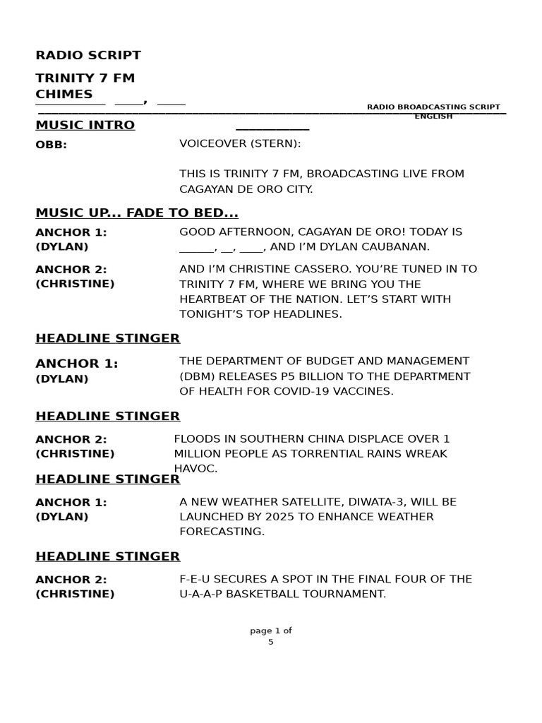 Radio Broadcasting Script English - 20250223 - 202159 - 0000 | PDF ...