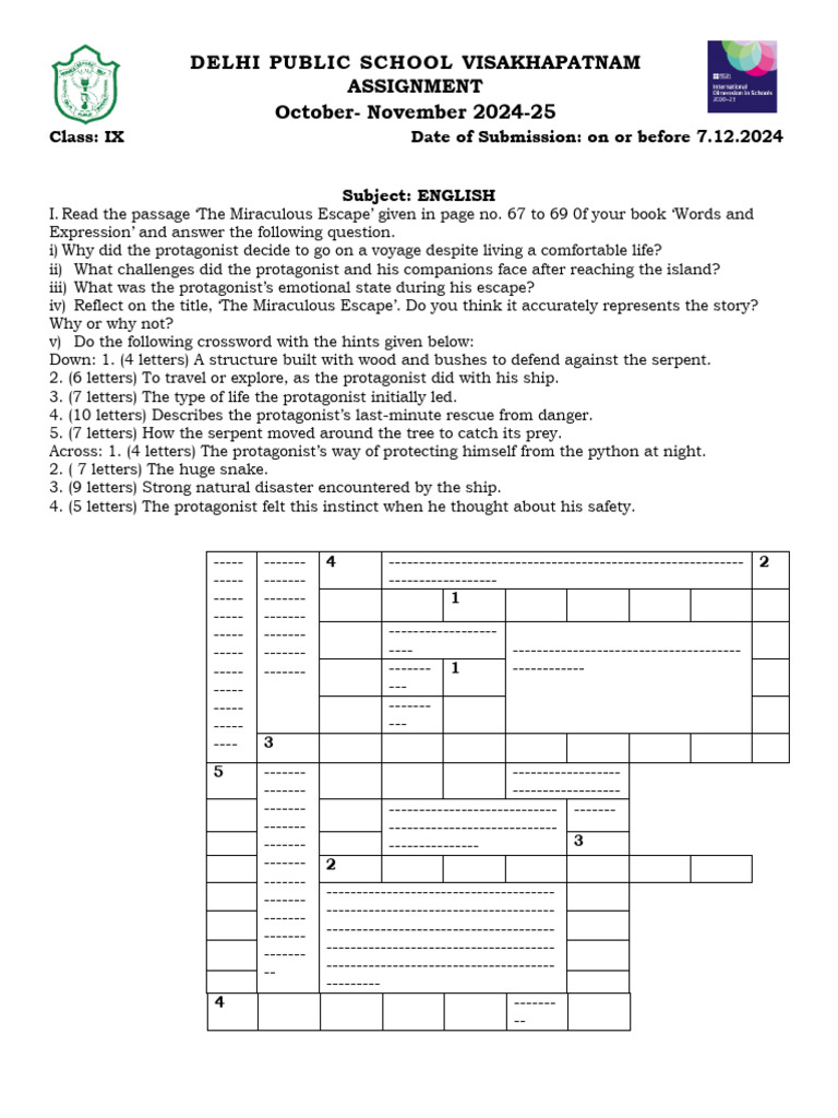 Class IX English Assignment 2024-25 | PDF | Buoyancy